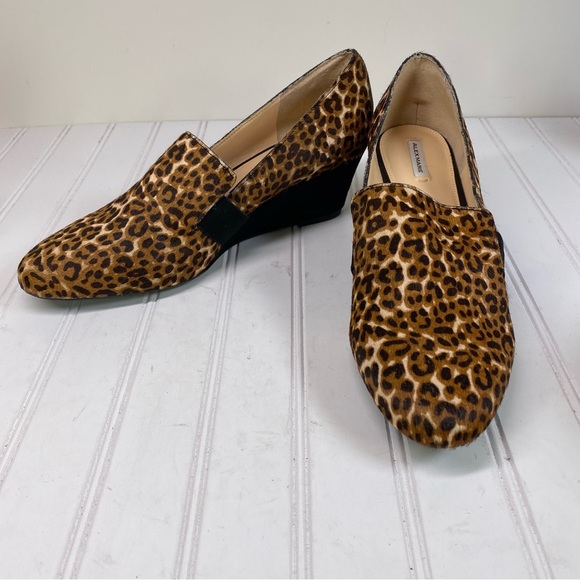 Alex Marie | Shoes | Alex Marie Kindee Leopard Calf Fur Wedge Shoes ...